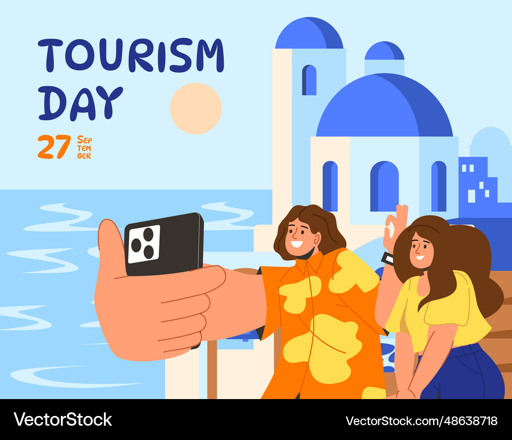 World tourism day concept Royalty Free Vector Image