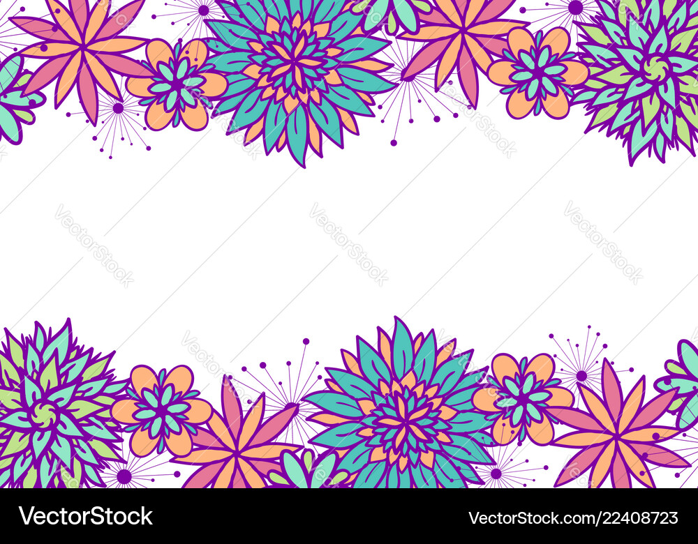 Beautiful doodle floral frame Royalty Free Vector Image