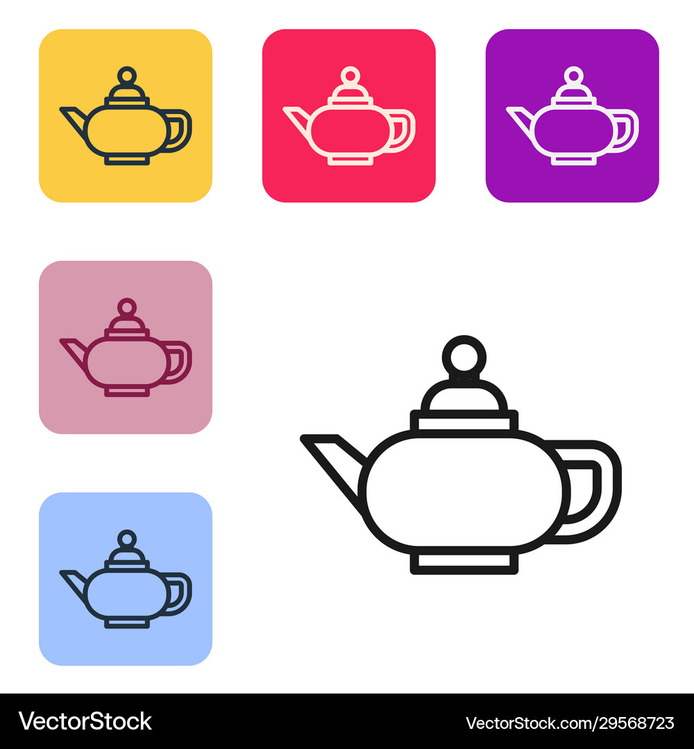 Black line traditional chinese tea ceremony icon Vector Image