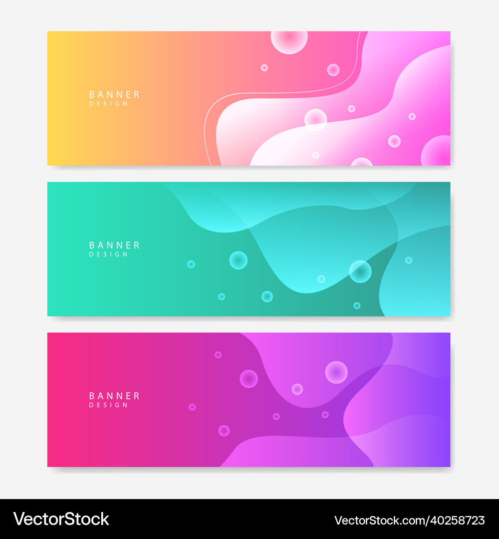 Colorful web banner with abstract geometric Vector Image