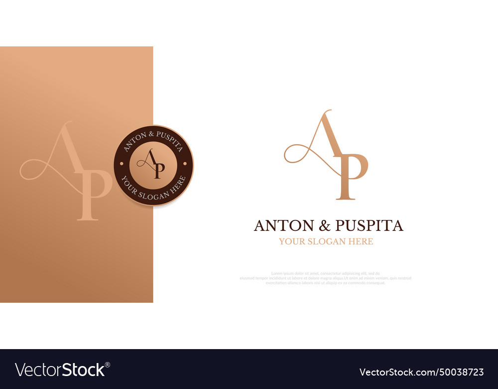 Initial ap logo design Royalty Free Vector Image