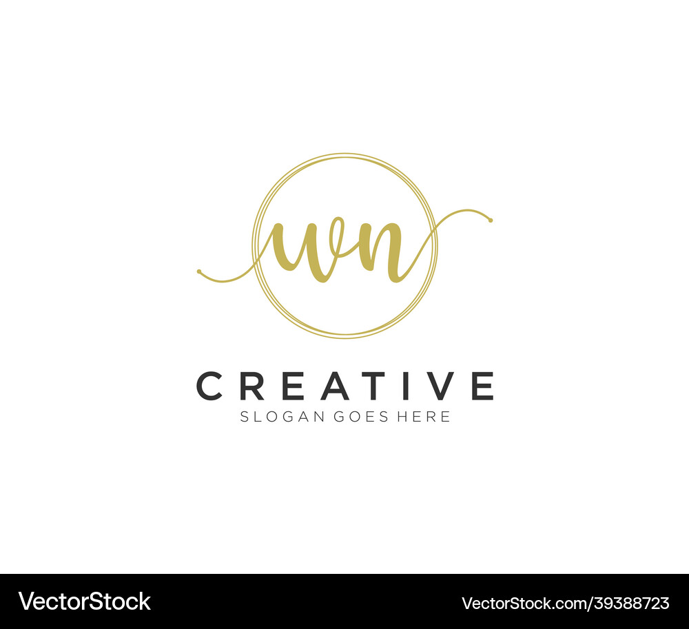 Initial wn feminine logo beauty monogram Vector Image