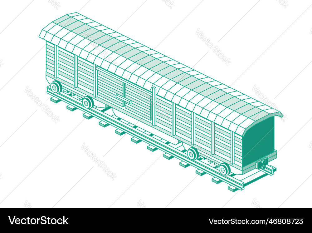 Isometric freight railroad car isolated on white Vector Image