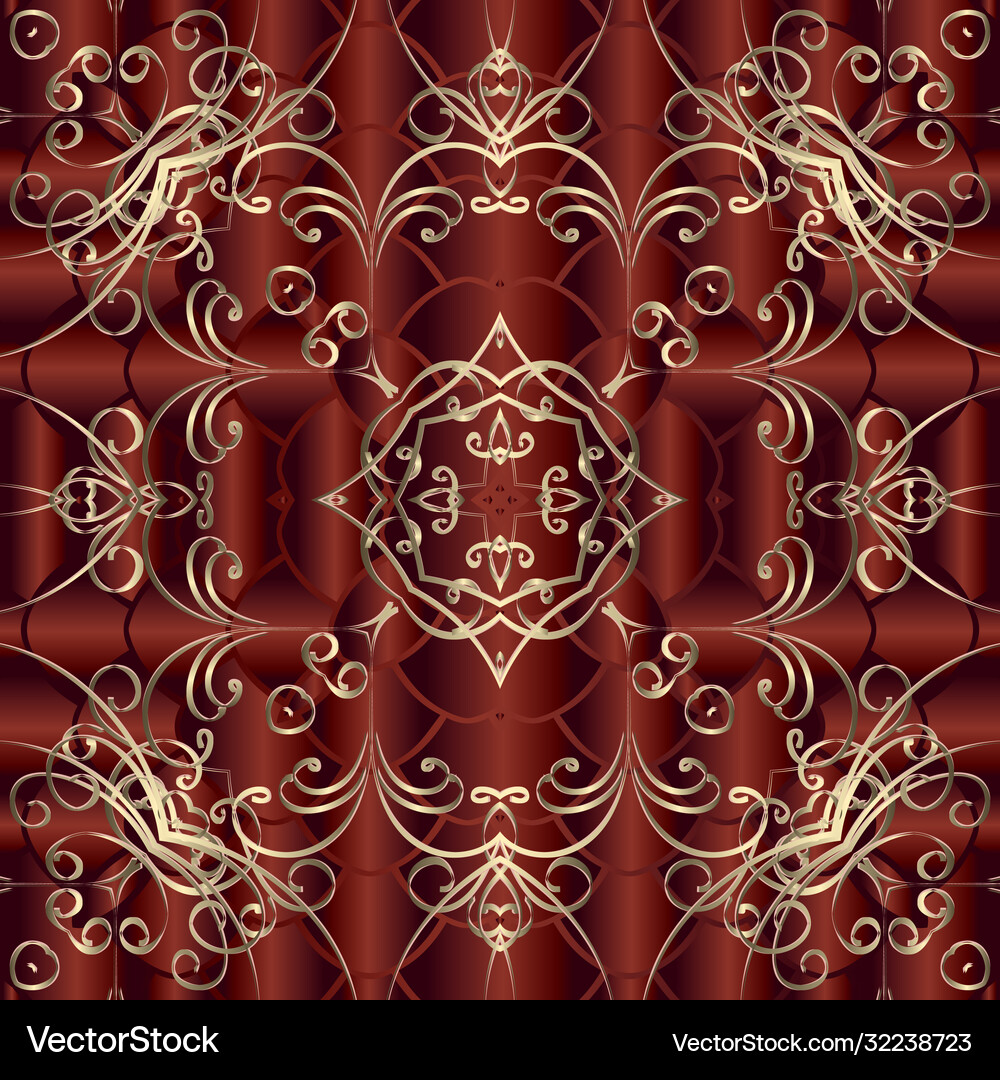 Line art seamless pattern floral luxury Royalty Free Vector