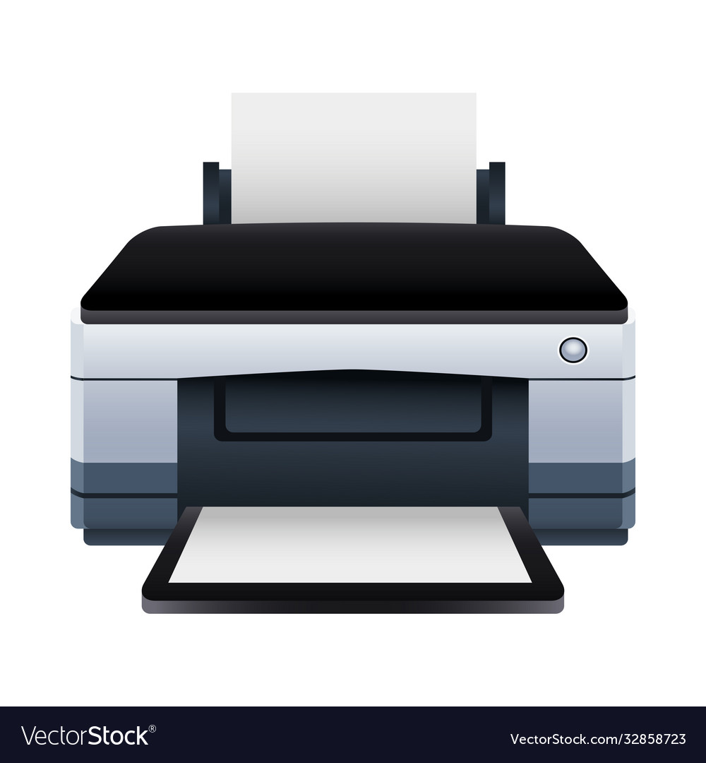 Printer hardware machine device icon Royalty Free Vector