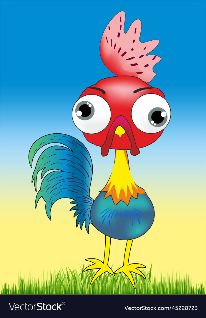 Spring colored rooster Royalty Free Vector Image