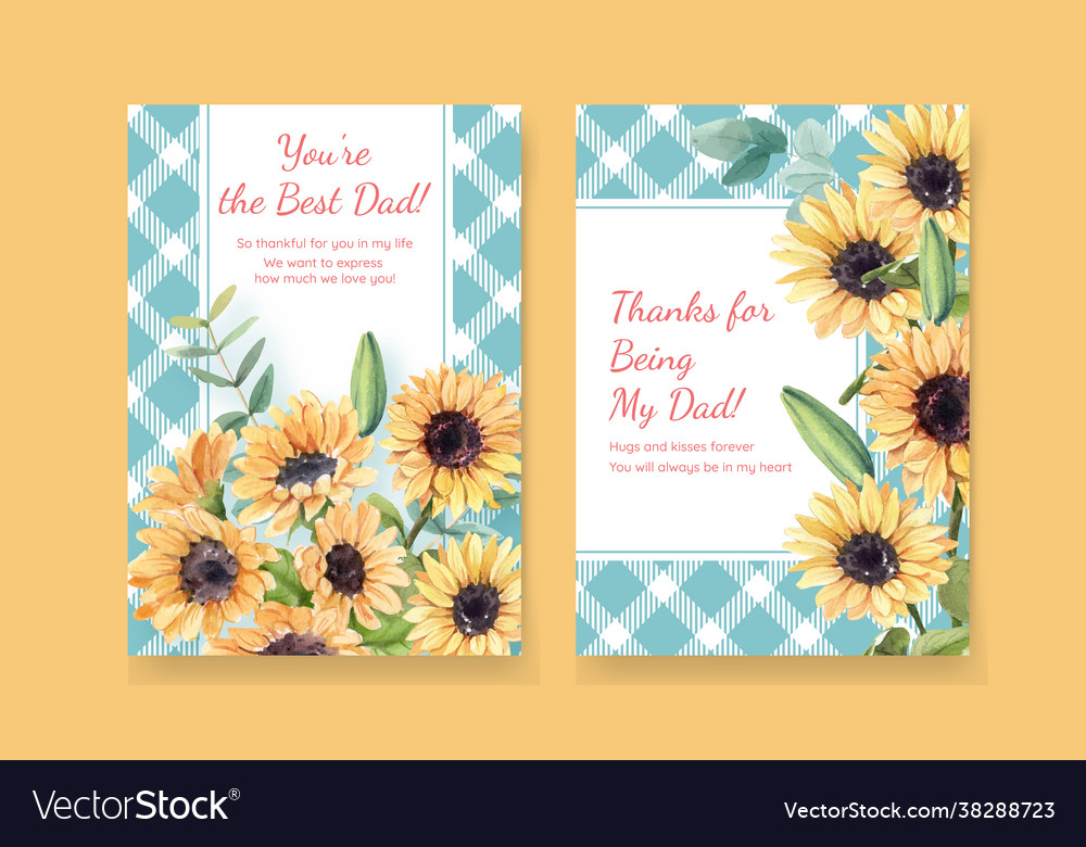 Thank you card template with fathers day Vector Image