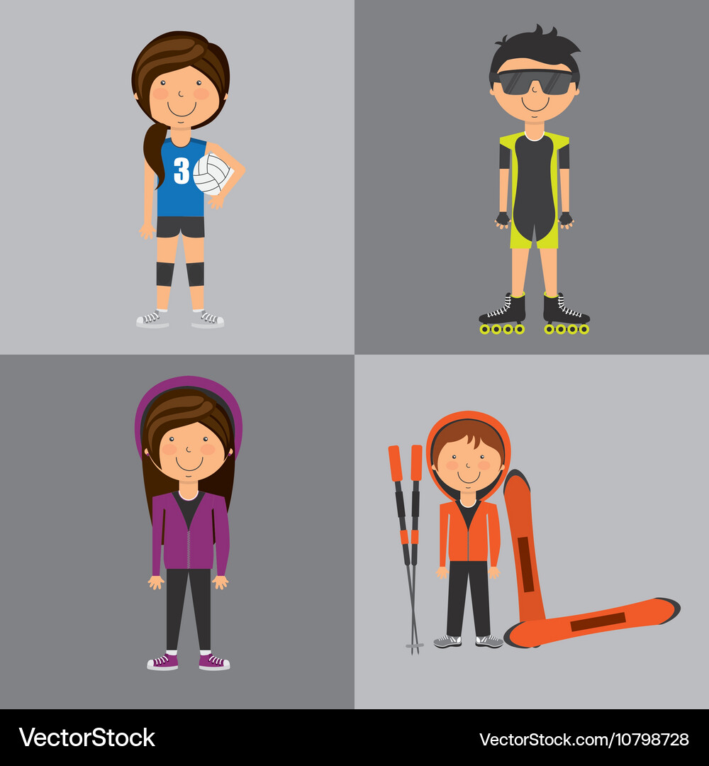 Athlete avatar with sport icon Royalty Free Vector Image