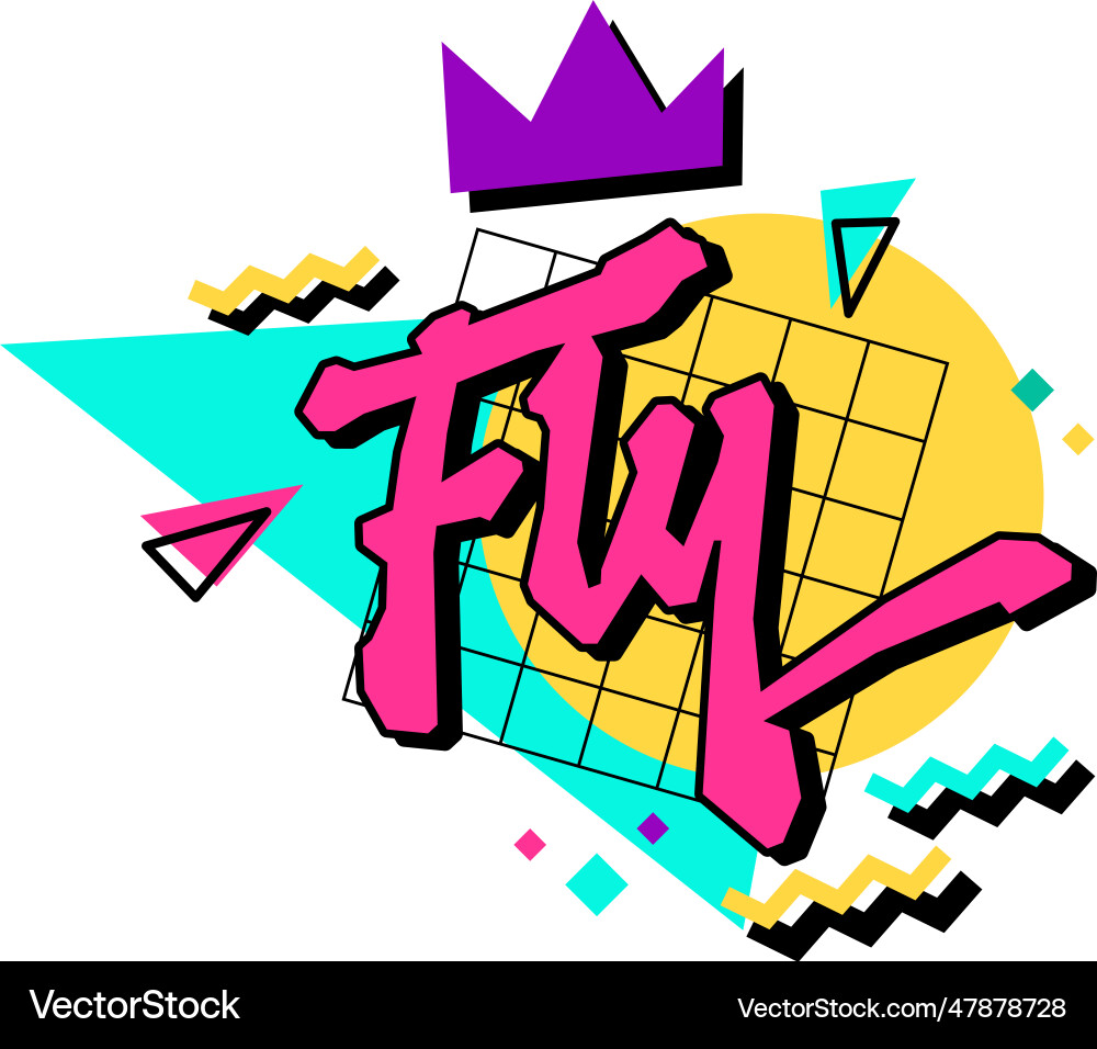 Bold creative slang lettering design in 90s Vector Image