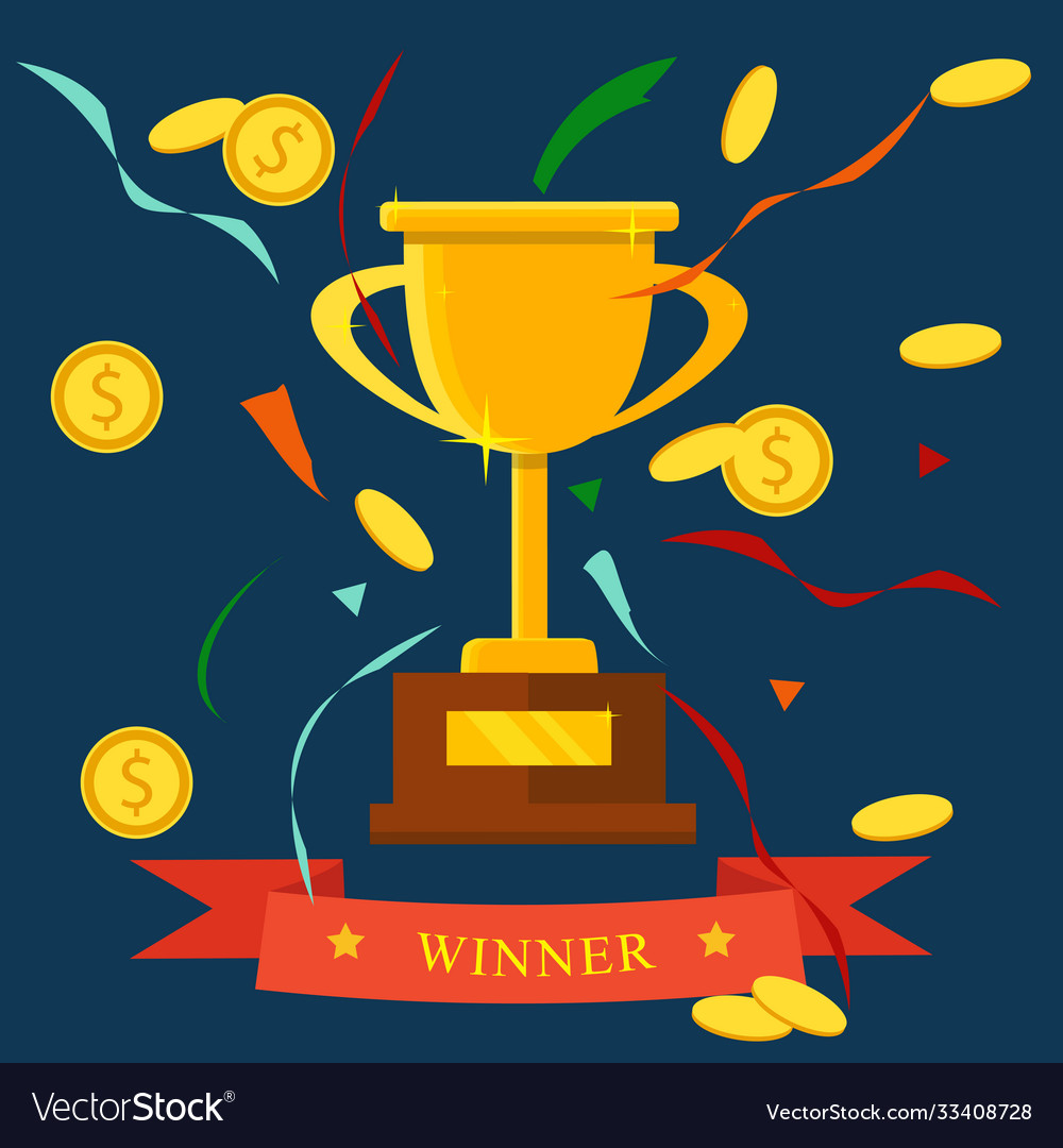 Champion trophy flat icon golden winner cup Vector Image Champion trophy flat icon golden winner cup Vector Image