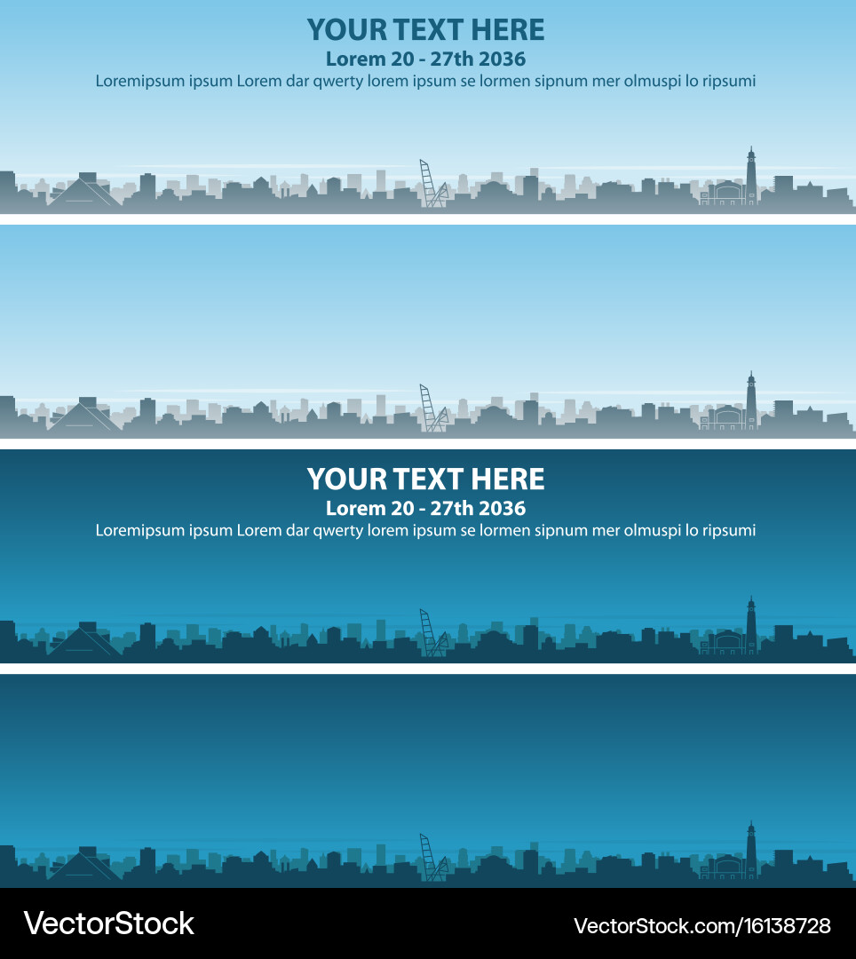 Cleveland skyline event banner Royalty Free Vector Image