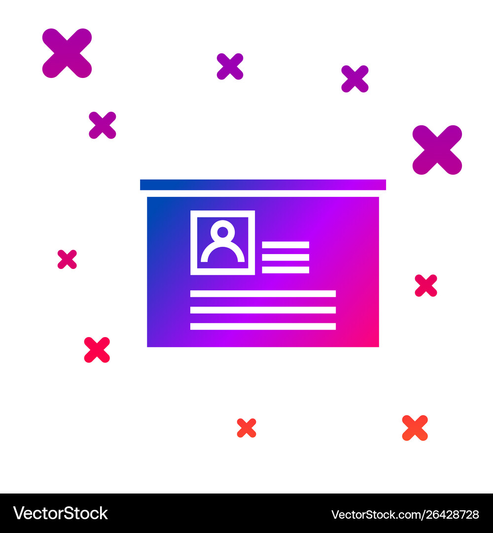 Color board with resume icon isolated on white Vector Image