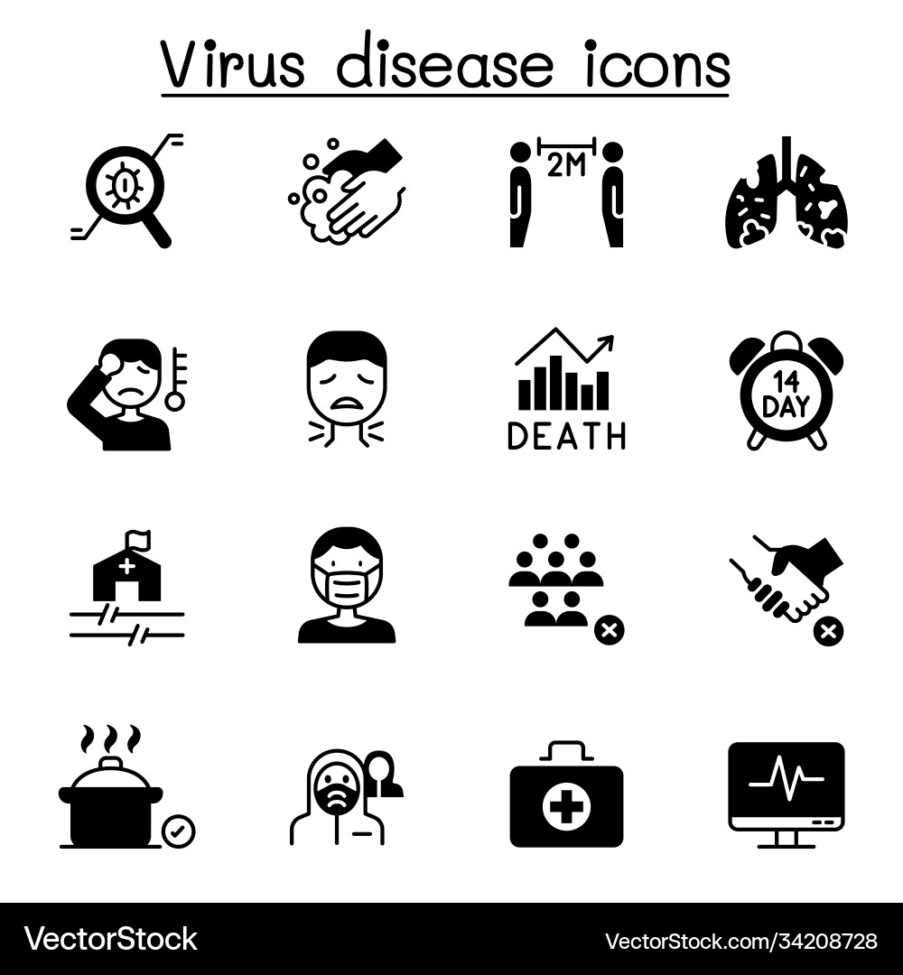 Coronavirus covid19-19 icon set graphic design Vector Image