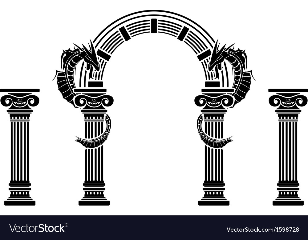 Fantasy arch and columns Royalty Free Vector Image Fantasy arch and columns Royalty Free Vector Image