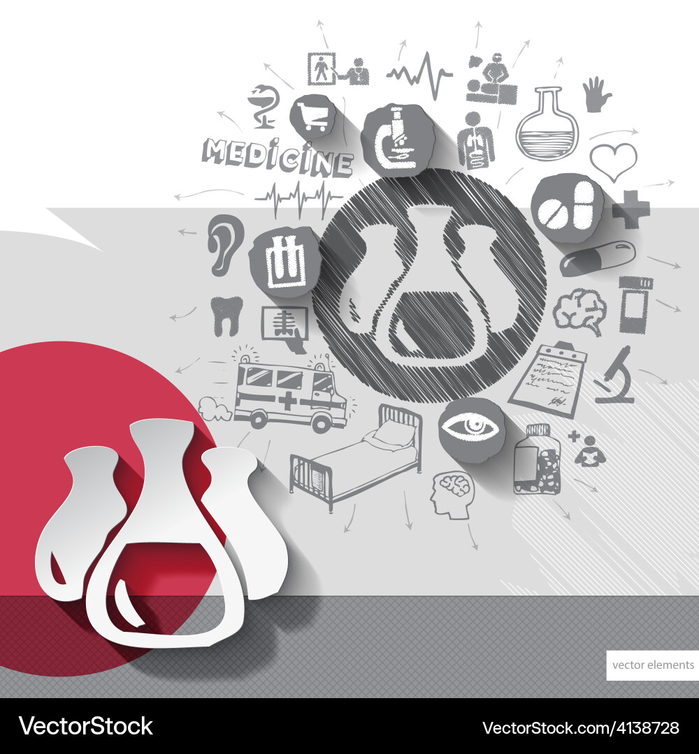 Hand drawn chemical laboratory icons Royalty Free Vector