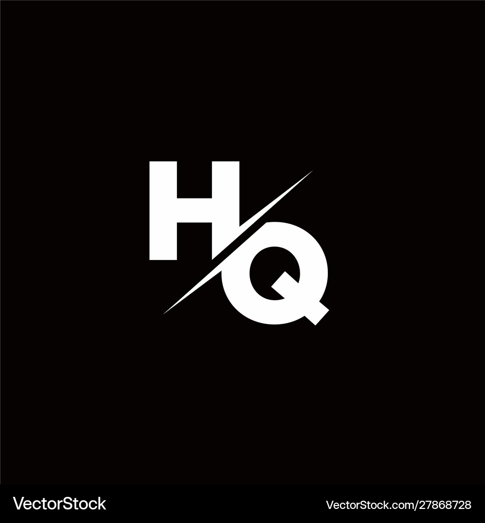 Hq logo letter monogram slash with modern Vector Image