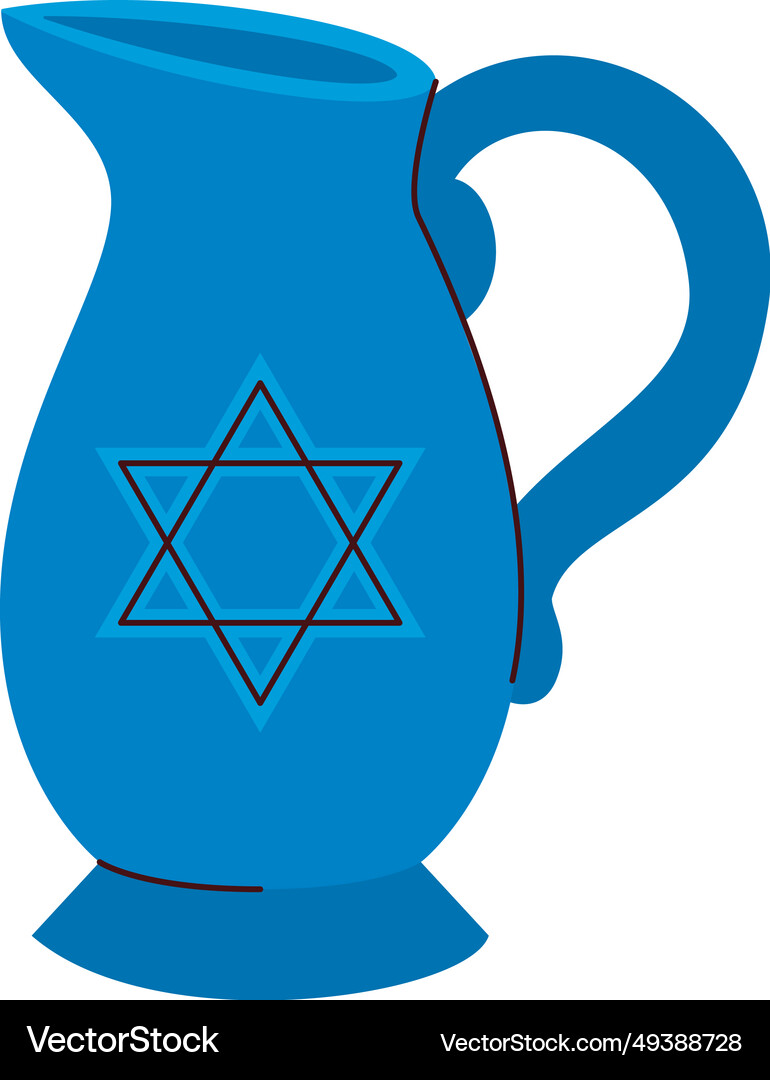 Jewish hanukkah jar religious Royalty Free Vector Image