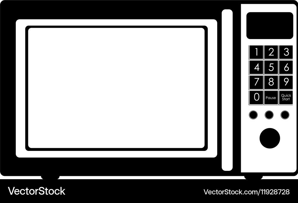 Monochrome silhouette with oven microwave Vector Image