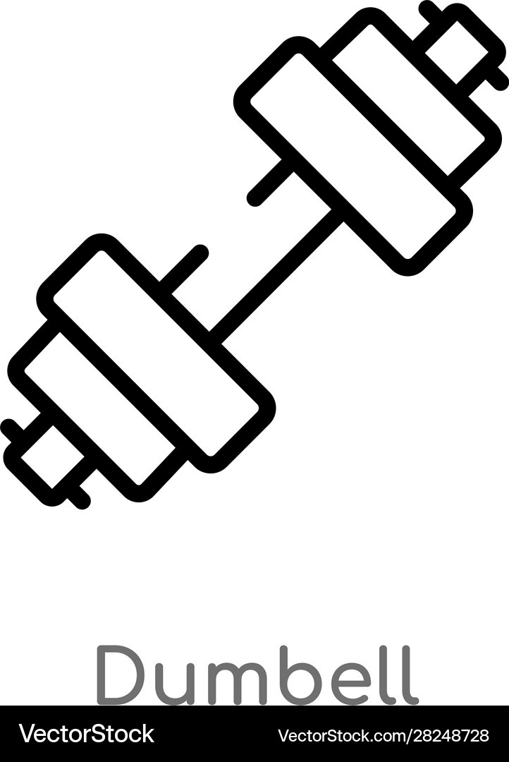 Outline dumbell icon isolated black simple line Vector Image