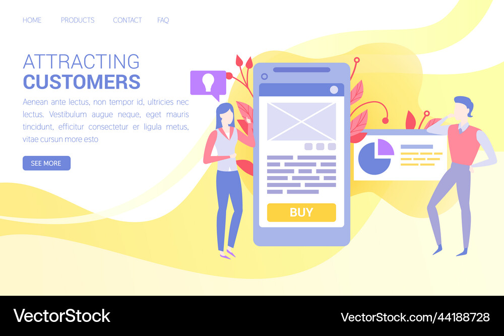 People work with developing marketing strategy e Vector Image