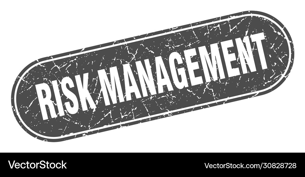 Risk management sign grunge black Royalty Free Vector Image