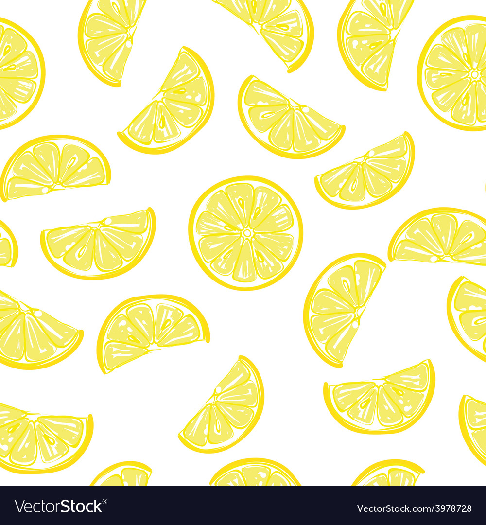 Seamless sliced lemon pattern Royalty Free Vector Image