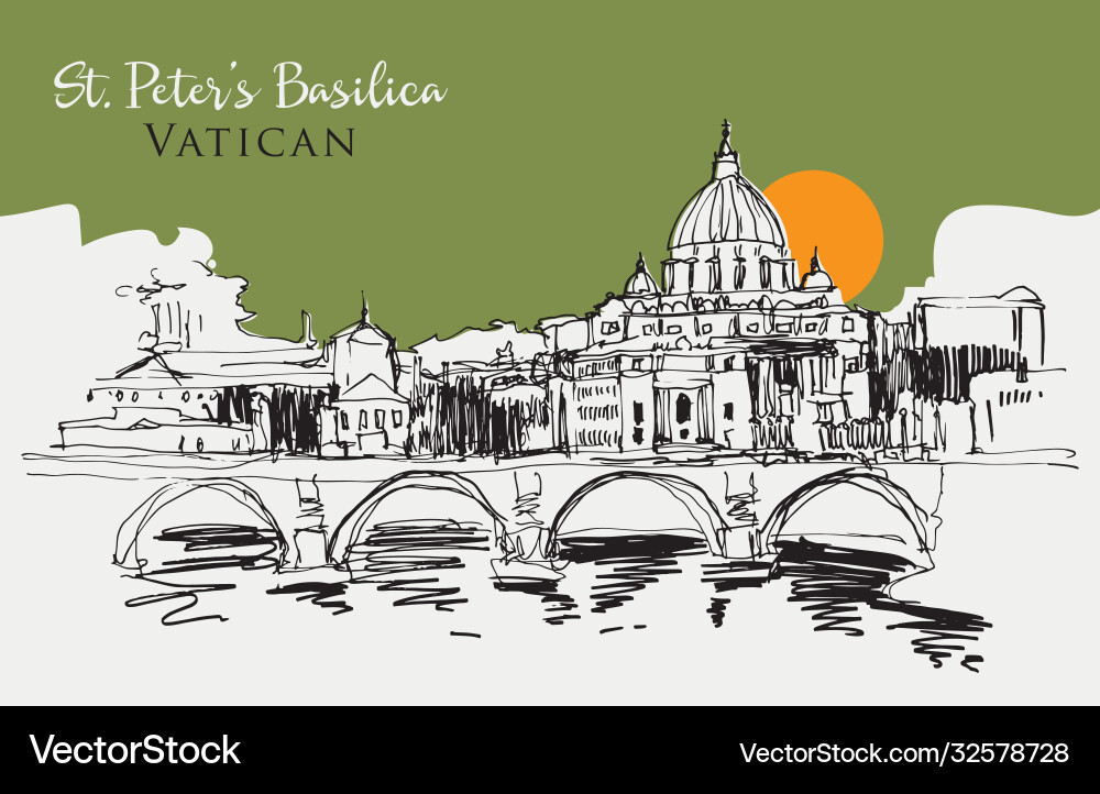 St peters basilica in vatican Royalty Free Vector Image
