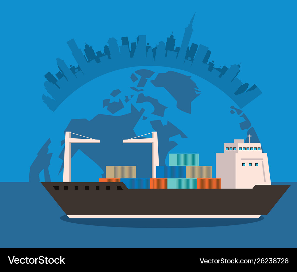 Transportation merchandise logistic cargo cartoon Vector Image