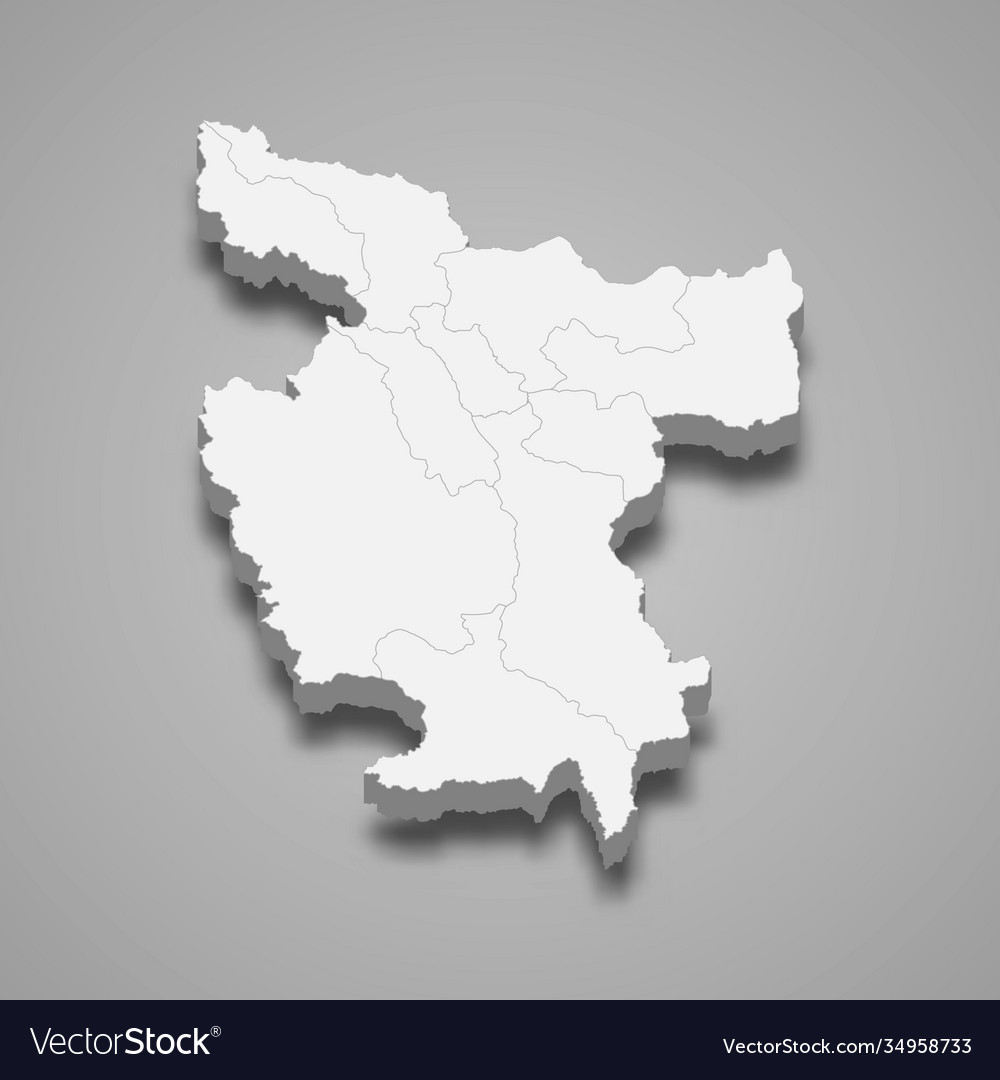 3d isometric map san martin is a region peru Vector Image