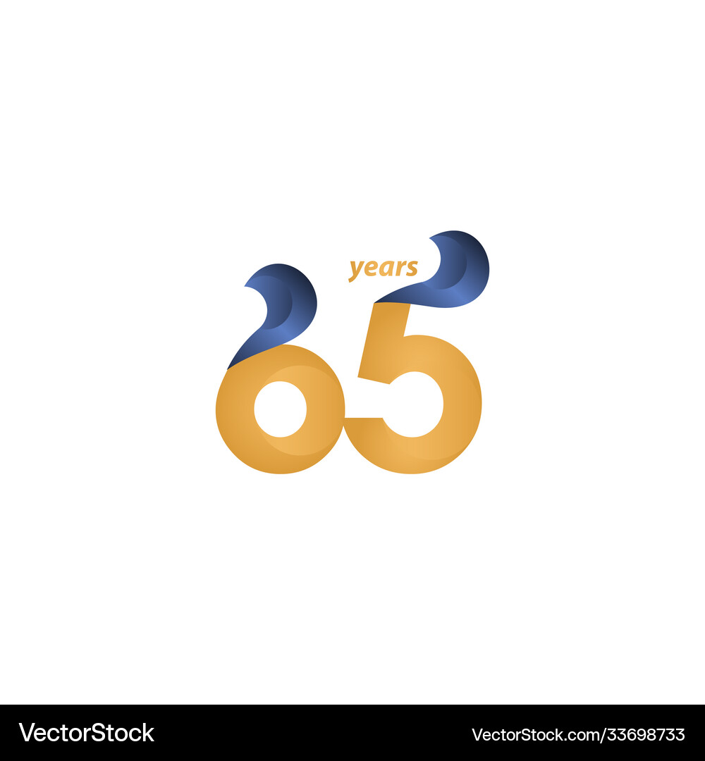 65 years anniversary celebration gold elegant Vector Image