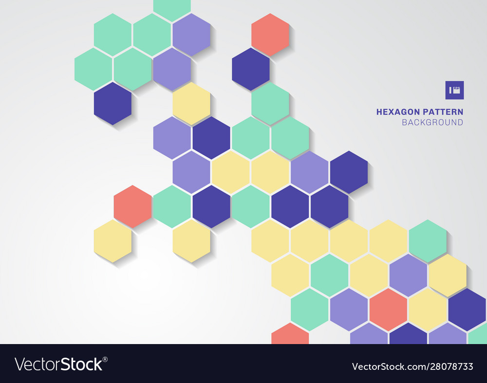 Abstract colorful hexagons shape minimal pattern Vector Image