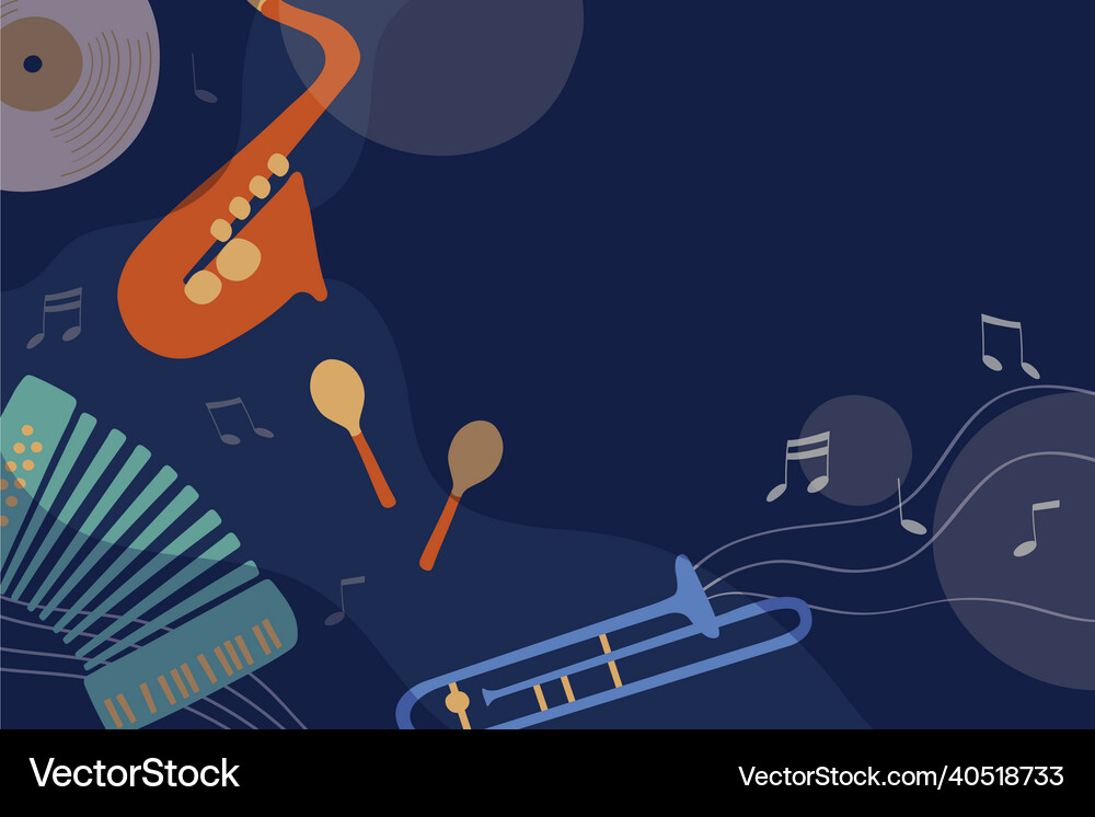 Blue aesthetic background musical instrument Vector Image