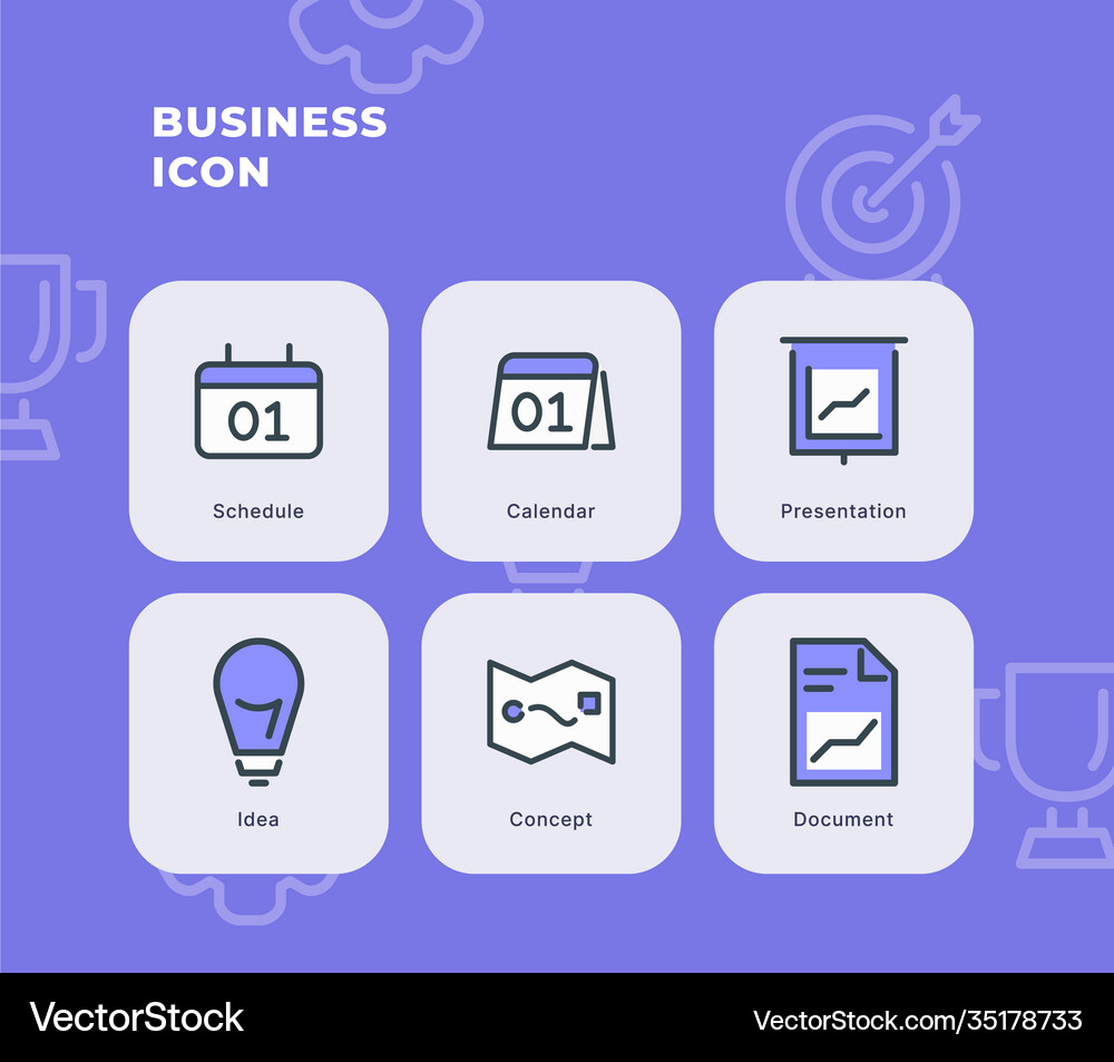 Business icon set collection package with dual Vector Image