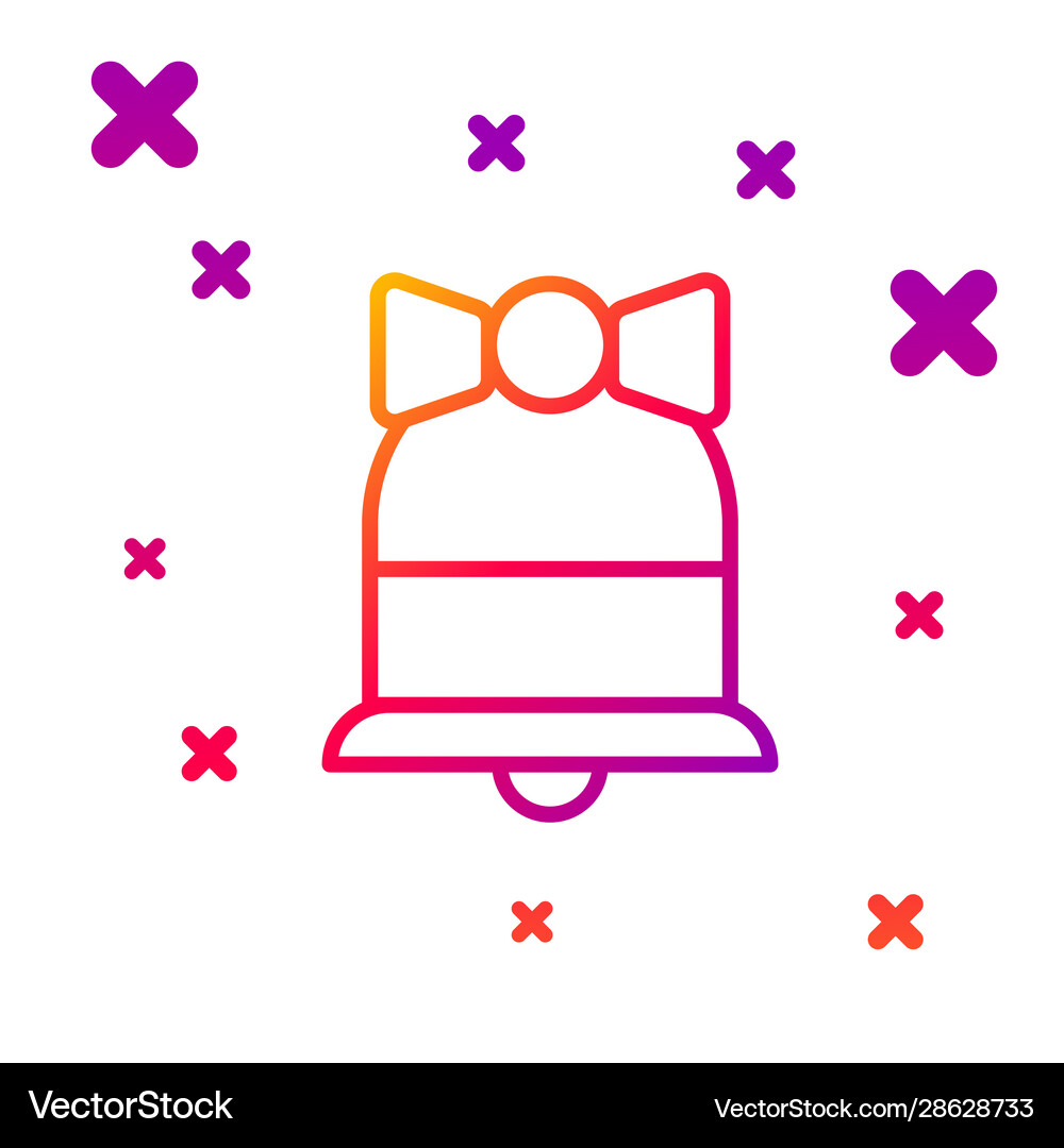 Color line merry christmas ringing bell icon Vector Image