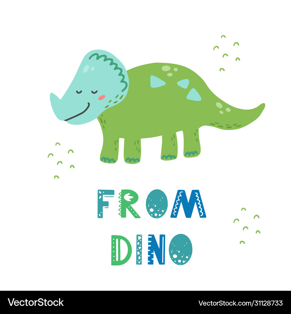 Cute dinosaur hand drawn style for kids design Vector Image