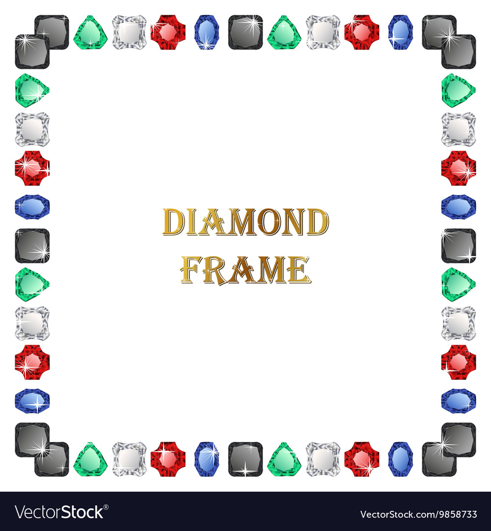 Diamond square frame Royalty Free Vector Image