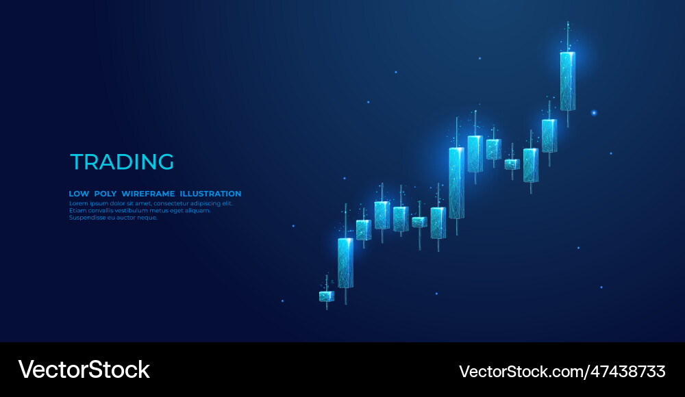 Digital 3d stock market candlestick Royalty Free Vector