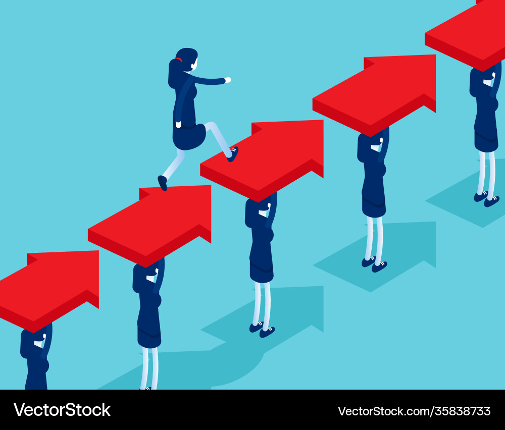 Group business people create a way for leader Vector Image