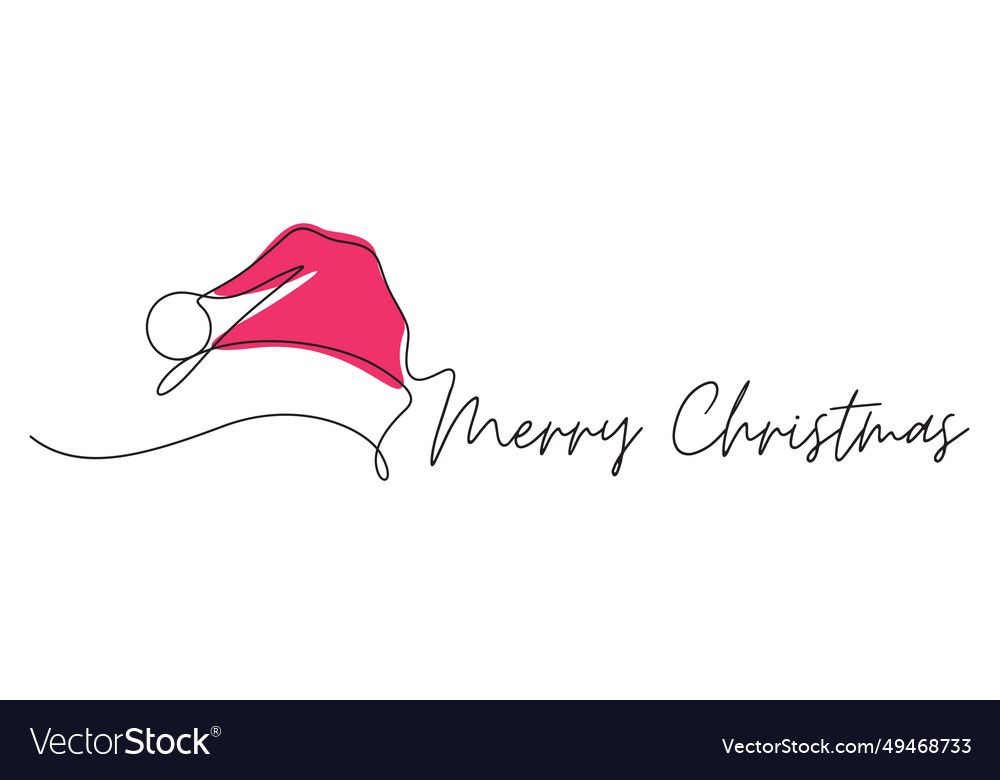 Merry christmas banner with santa claus hat one Vector Image