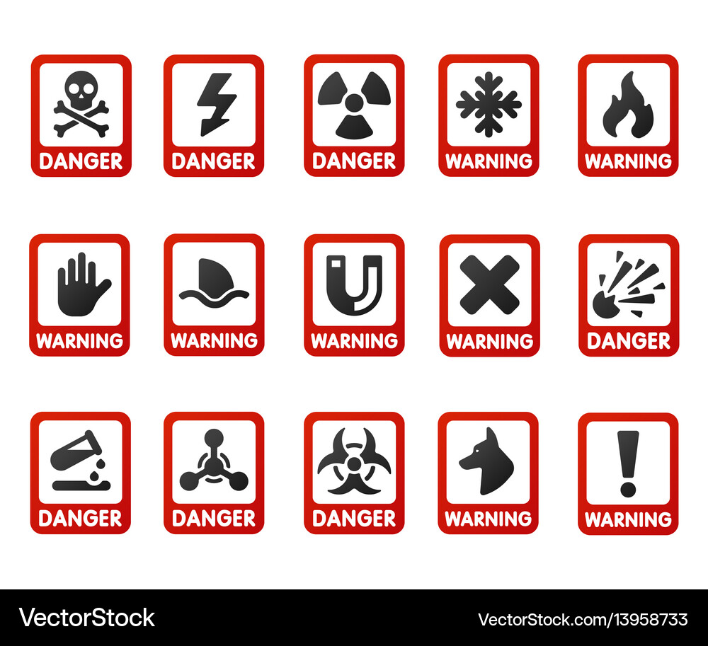 Prohibition signs set industry production Vector Image