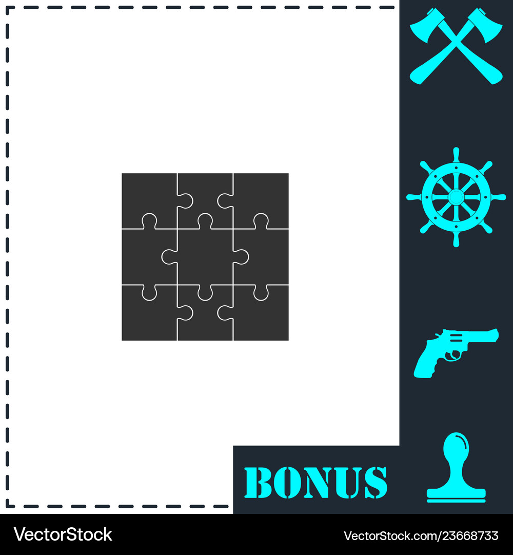 Puzzles icon flat Royalty Free Vector Image - VectorStock