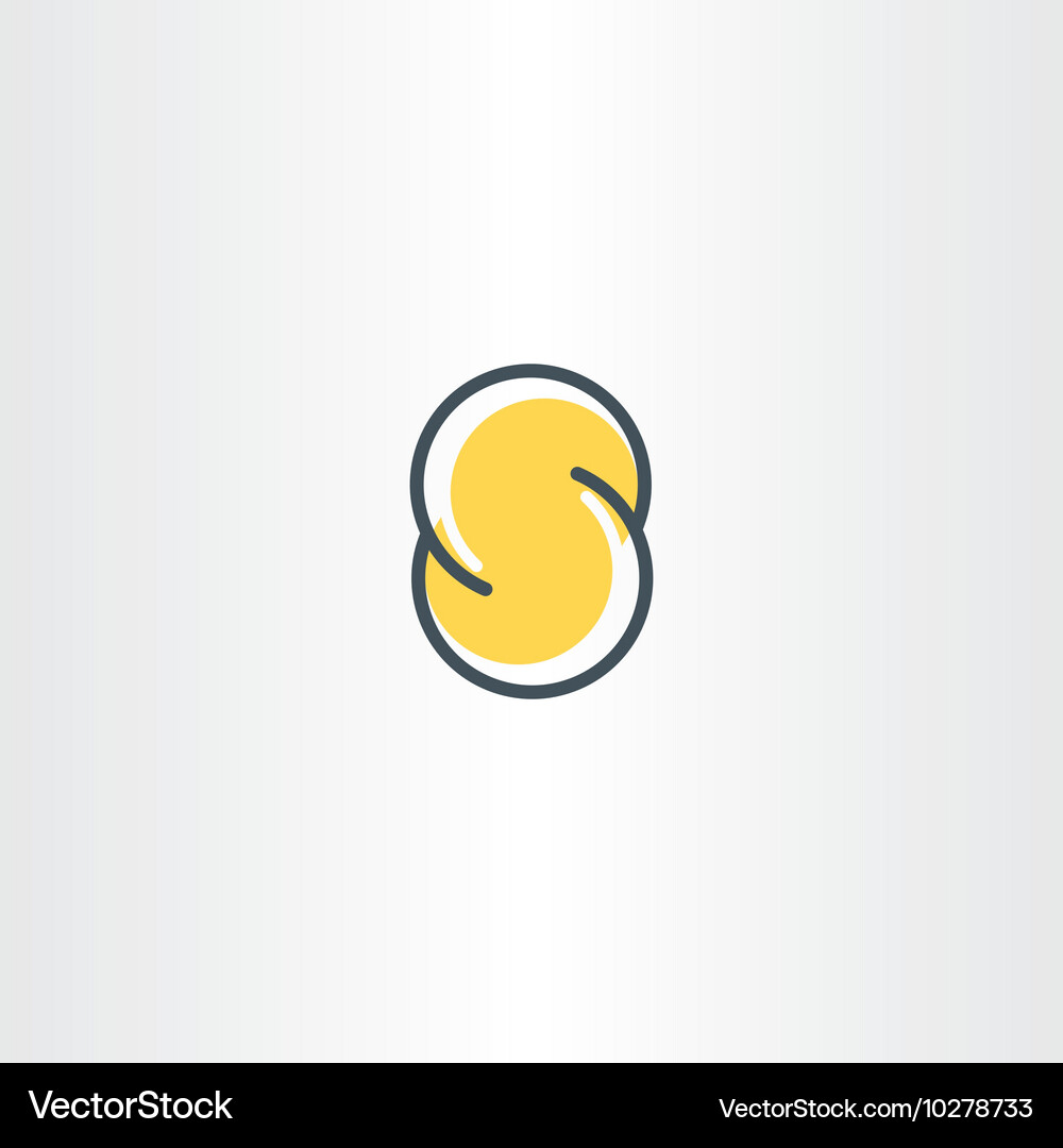 S letter yellow symbol icon sign Royalty Free Vector Image