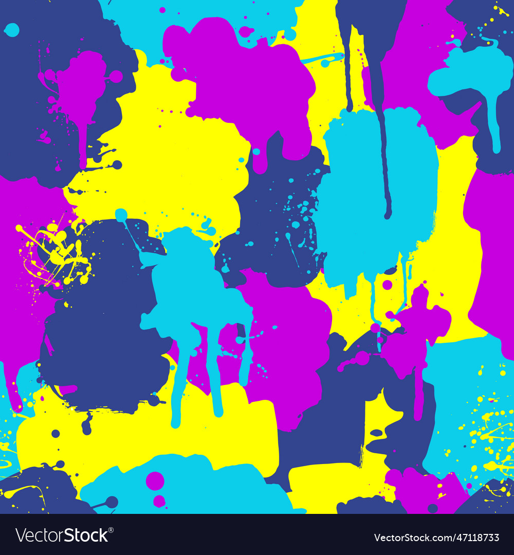 Seamless Pattern With Colorful Spots Blobs Vector Image