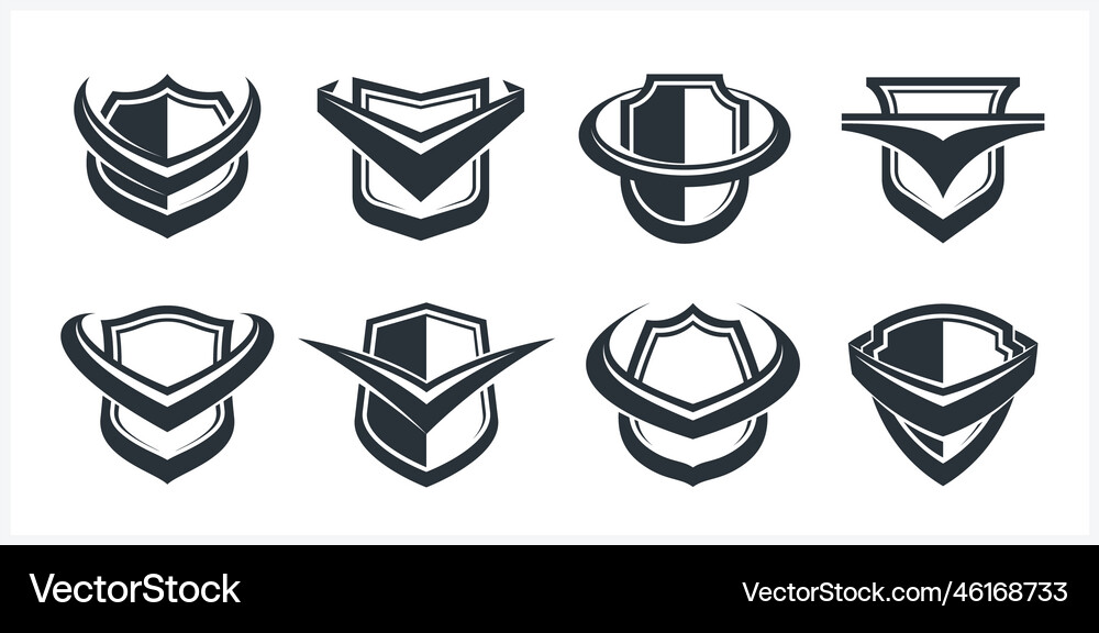 Set of different designs shields for branding Vector Image