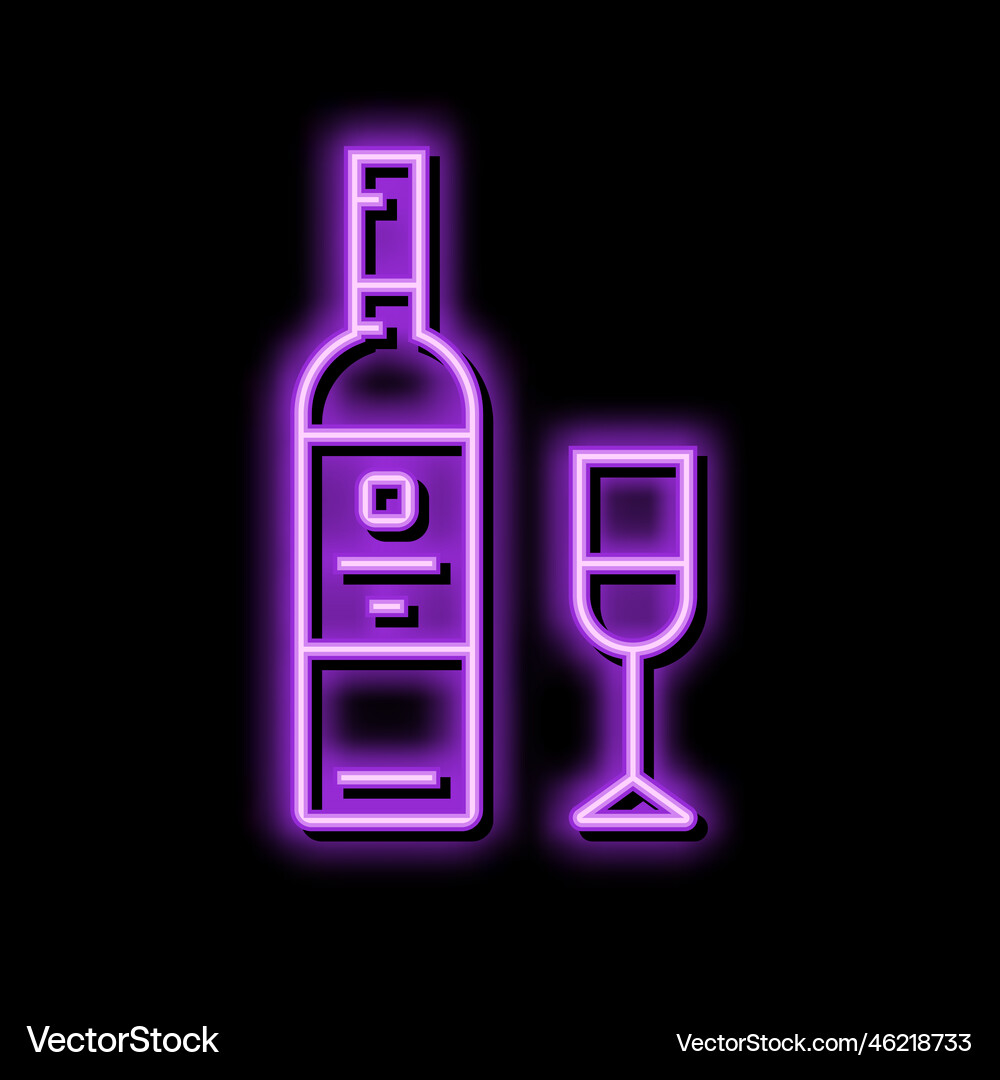 Syrah red wine neon glow icon Royalty Free Vector Image
