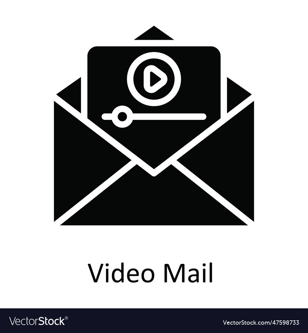Video mail solid icon design Royalty Free Vector Image