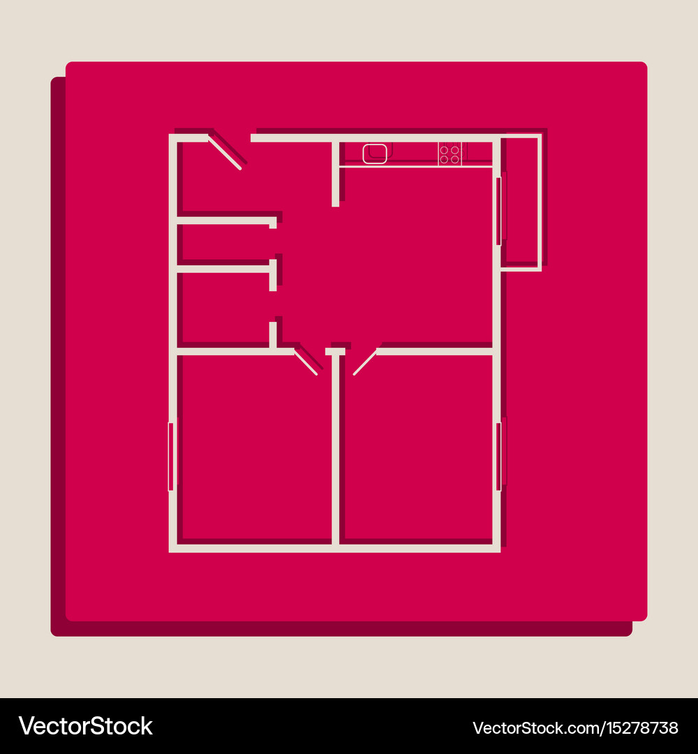 Apartment house floor plans grayscale Royalty Free Vector