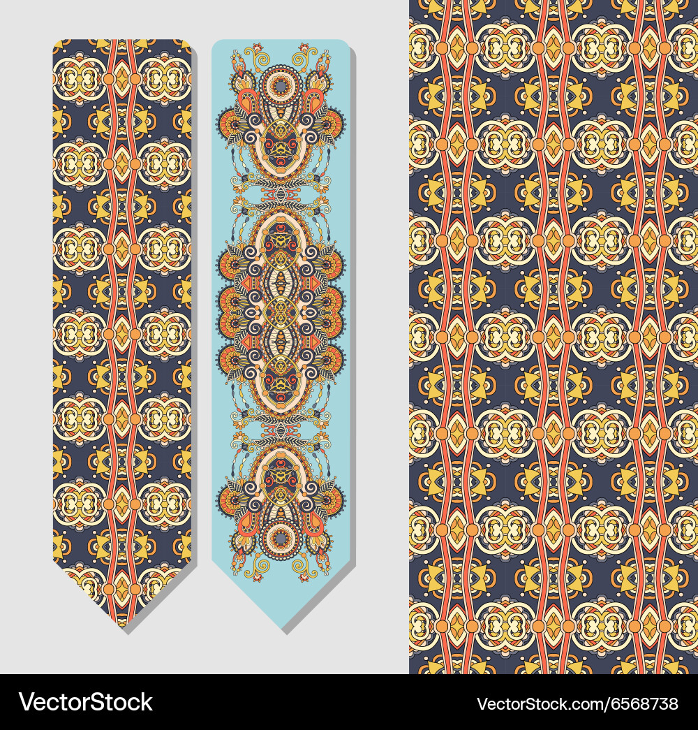 Decorative ethnic paisley bookmark for printing Vector Image
