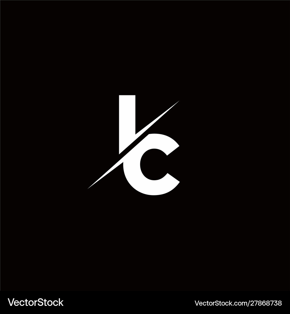 Ic logo letter monogram slash with modern logo Vector Image