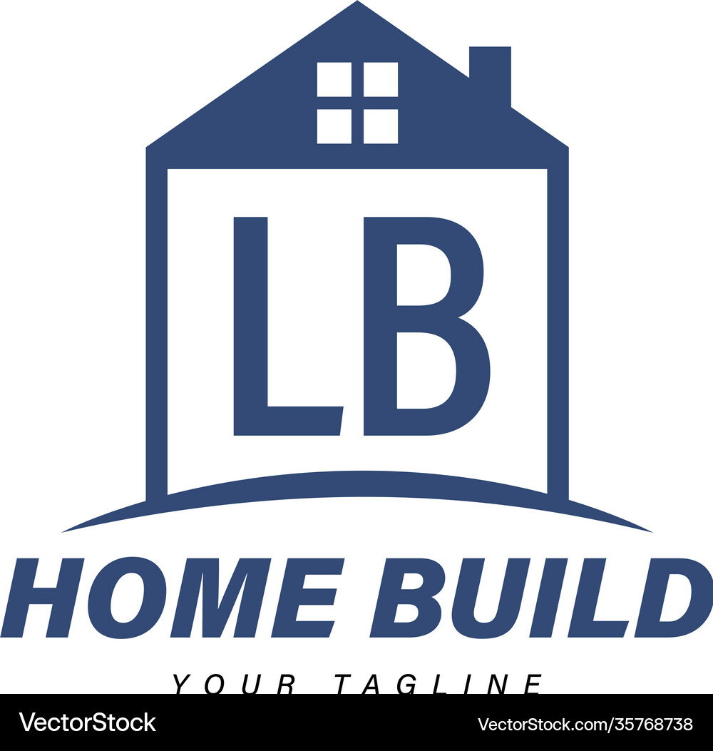 Lb letter logo design with home icons modern Vector Image